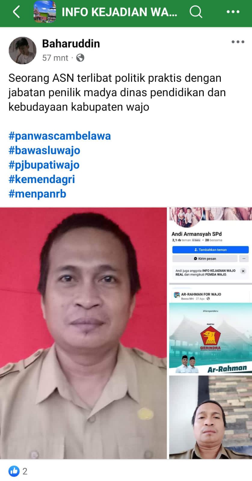 Viral! ASN Andi Armansyah, Penilik Madya Dinas Pendidikan Wajo, Diduga ...